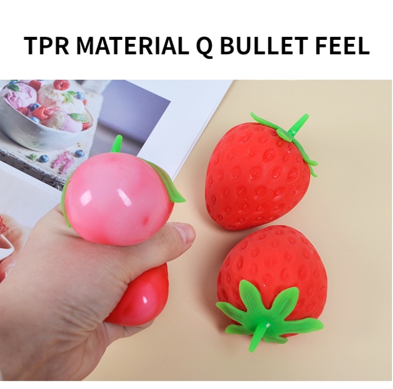 Simulation Color-changing Strawberry Vent Ball Fruit To Stress Relief ...
