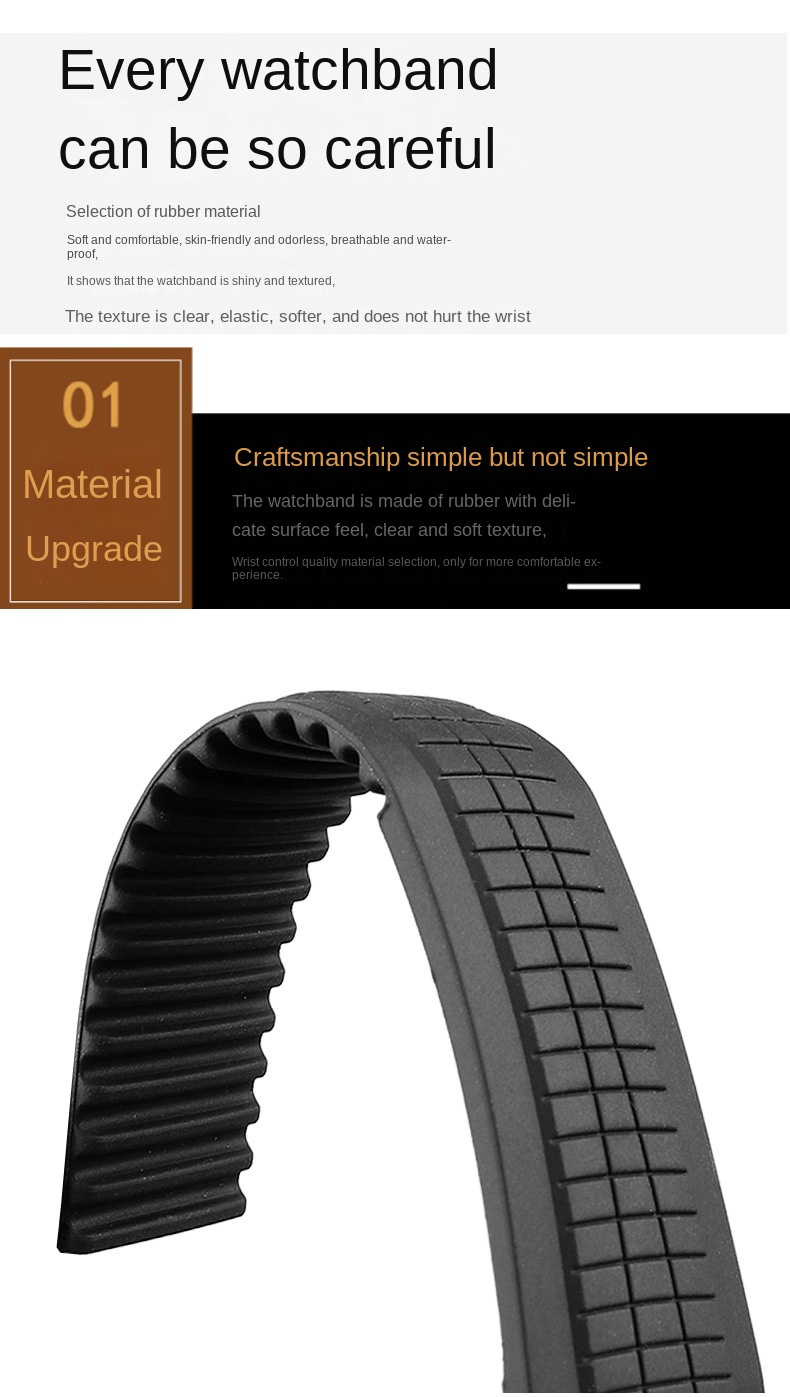 21mm Curved End Strap Soft Silicone Watch Band Aquanaut for PP 5164A ...