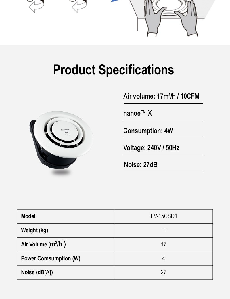 PANASONIC FV-15CSD1NAH AIR-E CEILING MOUNT NANOE X GENERATOR FV-15CSD1NAH | Shopee Malaysia