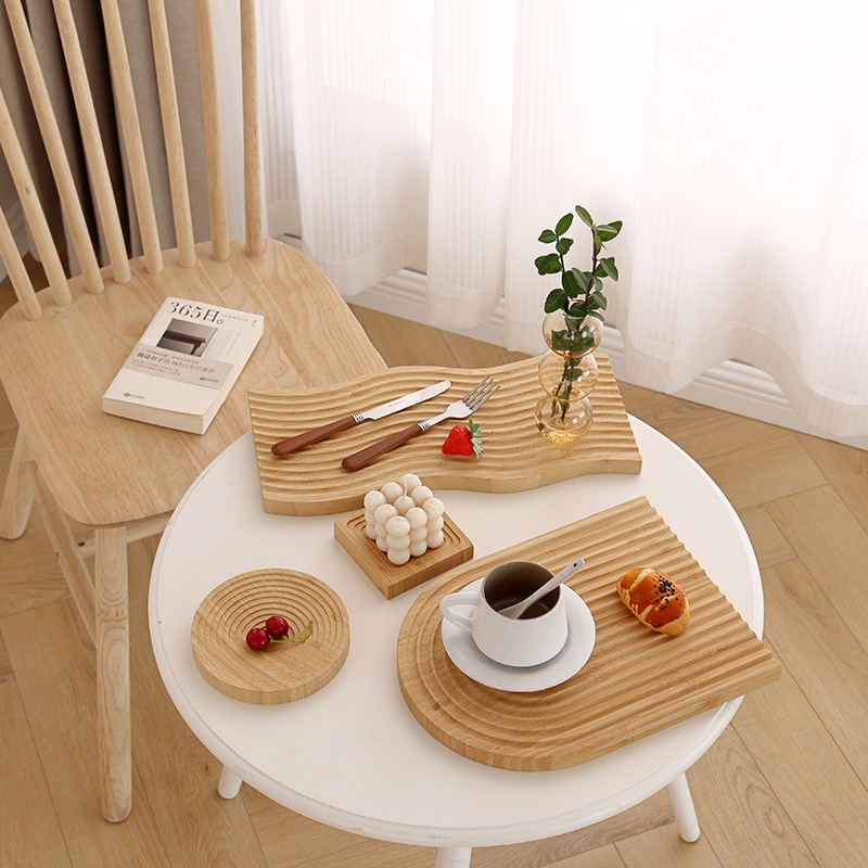 【PLAYFUL】Nordic Wave Tray Wooden Tray Serving Tray Decoration Dulang ...
