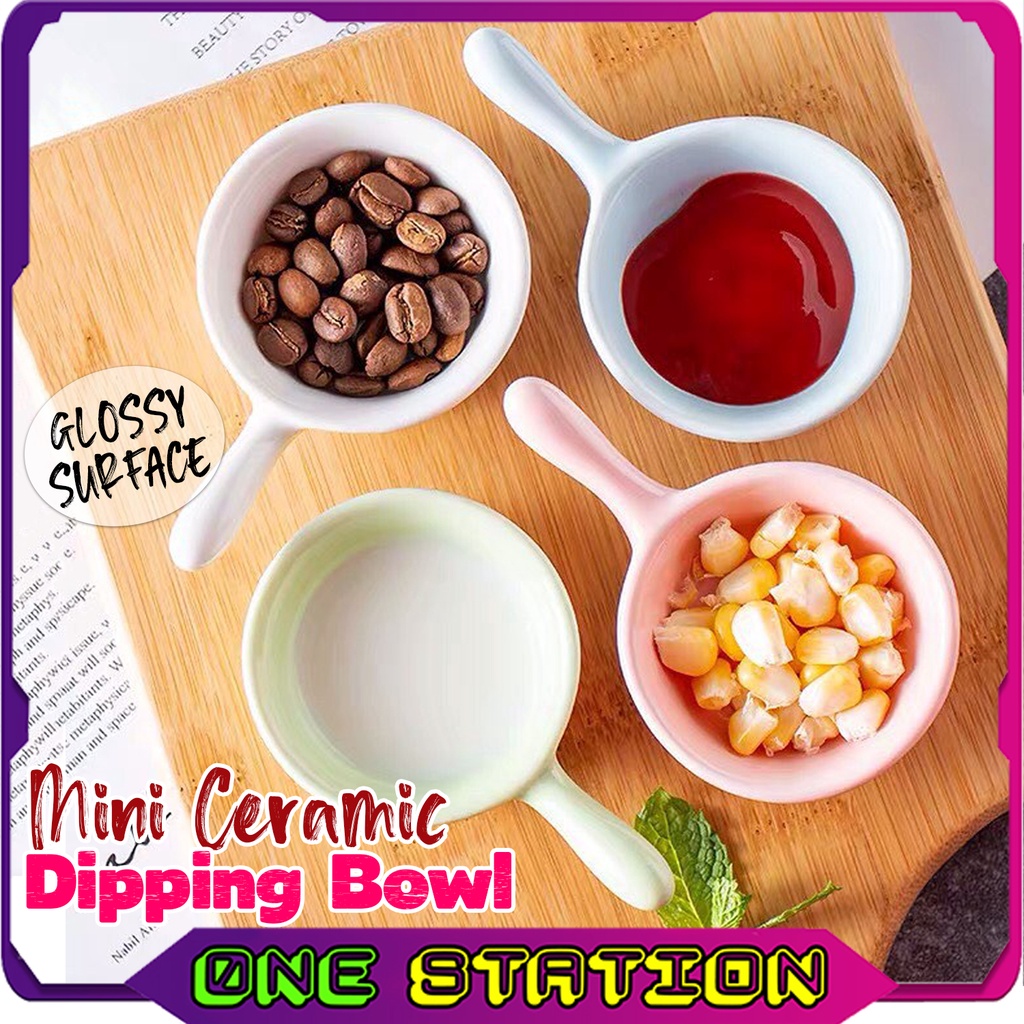 1PC Gloss Nordic Style Mini Ceramic Plate Dipping Bowl Chili Sos ...