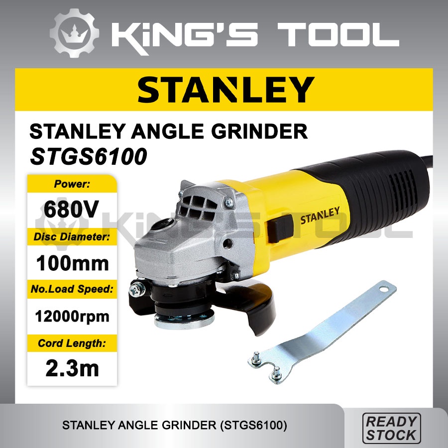 STANLEY ANGLE GRINDER 4" X 680W (STGS6100)/ 4” 100MM/ POLISHING CUTTING ...