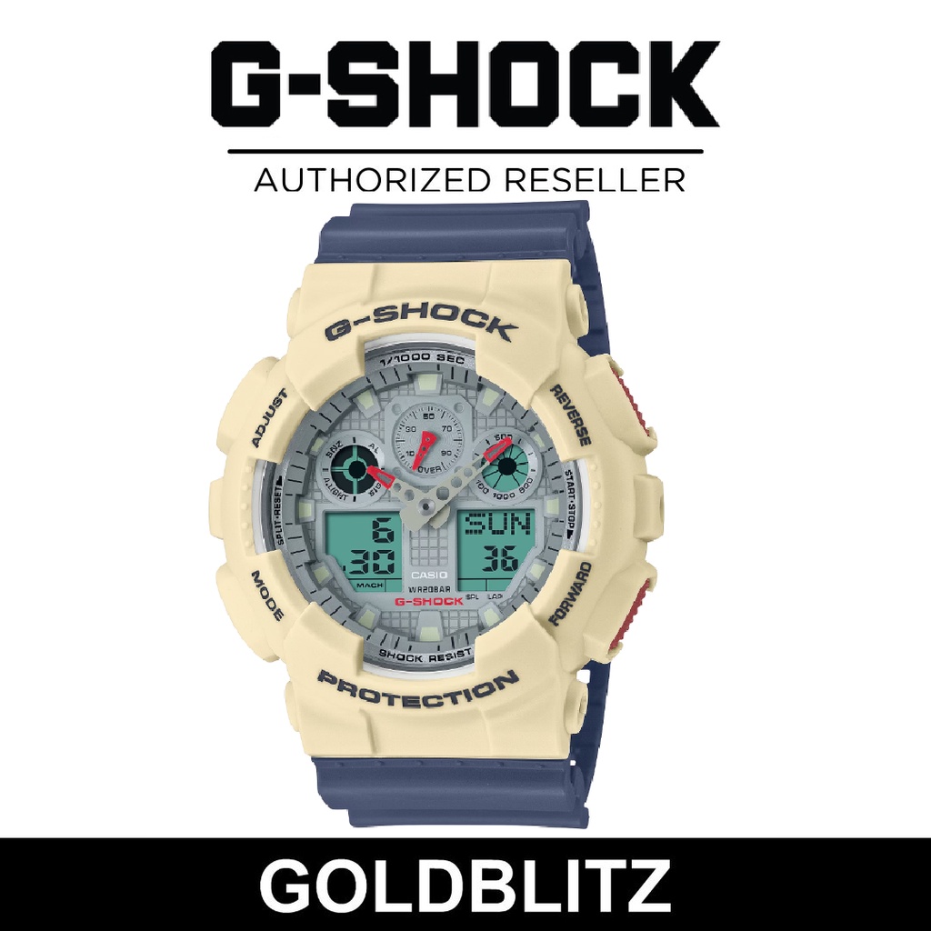 Casio G-Shock GA-100PC-7A2 Retro Vintage Color GA100PC-7A2 GA-100PC-7 GA100PC-7 sepia off-white ...