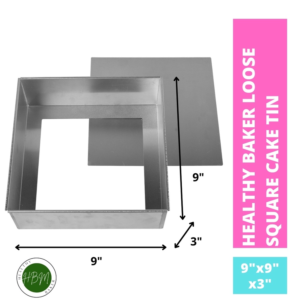 Loose/Normal Fix Base Square Aluminium Deep Baking Cake Tin 5''-12'' x ...