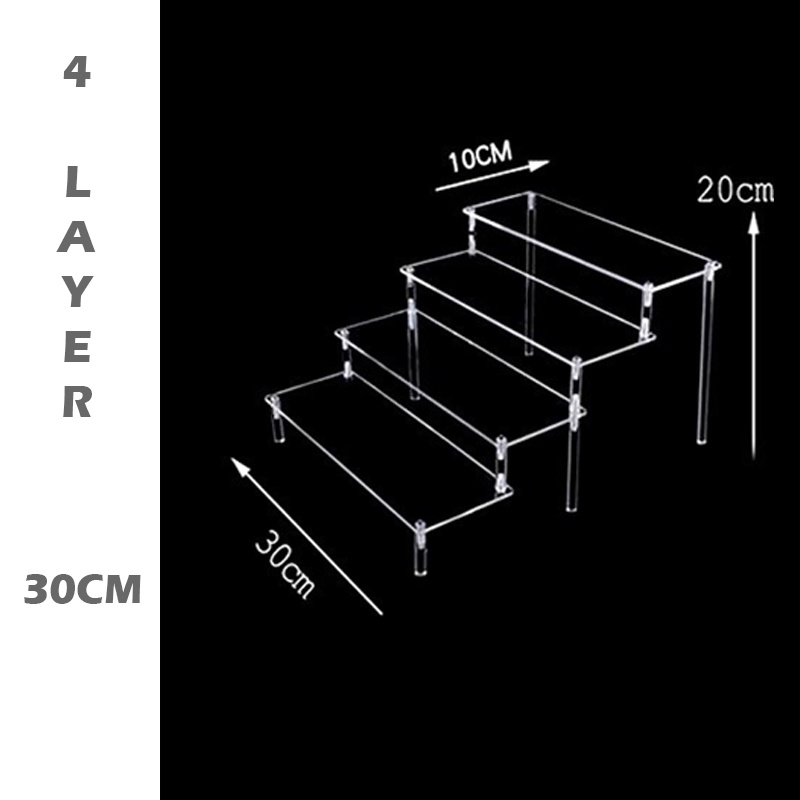 GDeal 3/4 Layer 30CM/40CM Acrylic Display Stand Mini Doll Storage ...
