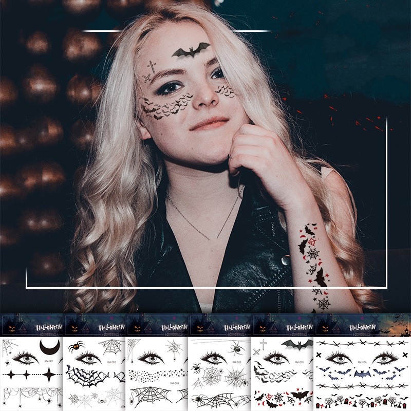 Halloween Spider Web Scar Tattoo Sticker/ Ghost Festival Personality ...