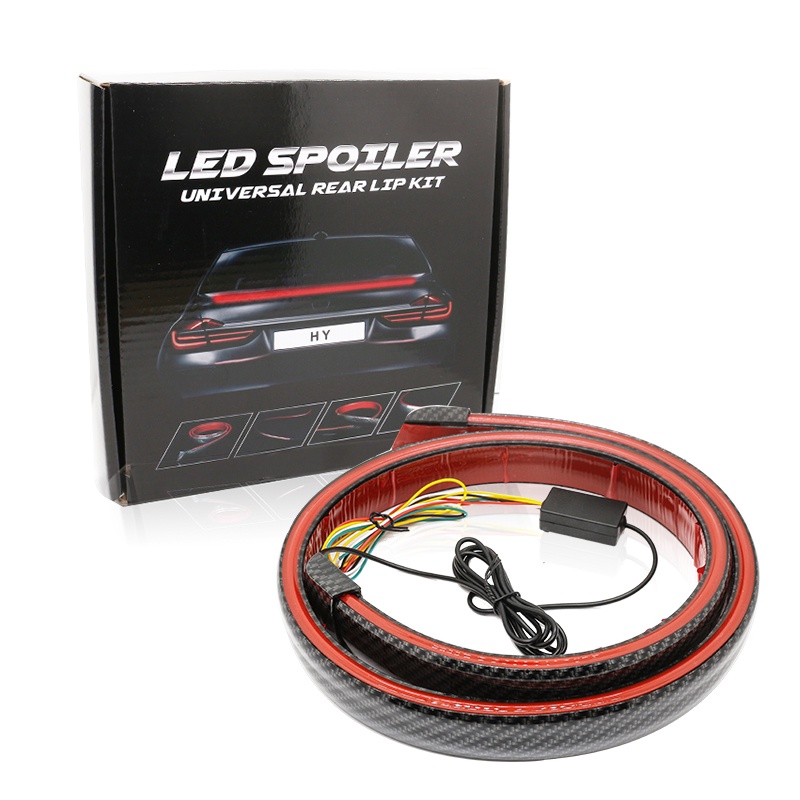 120cm Carbon Fiber Led Spoiler Lights Universal Auto Driving Brake Turn ...