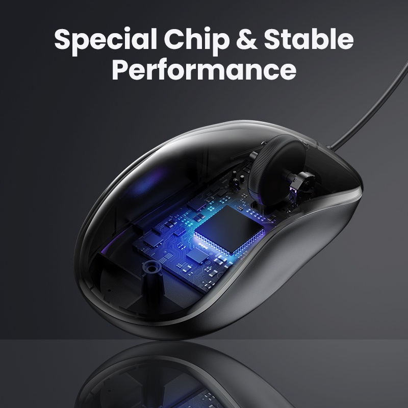 UGREEN USB Wired Mouse Ergonomic USB-A 3 Buttons 1200 DPI Optical Mice ...