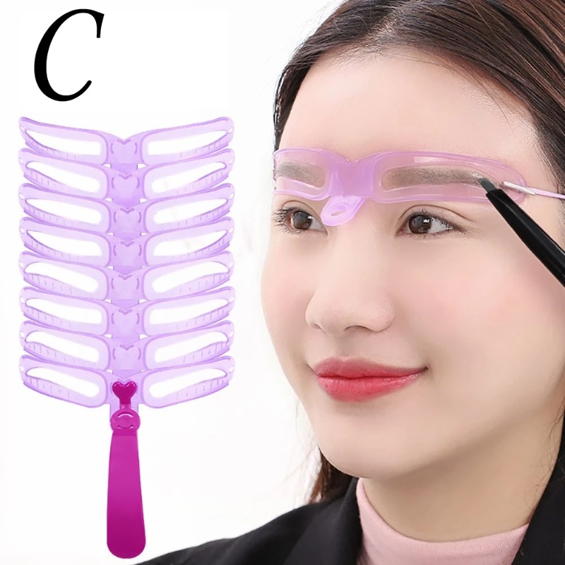 12 Styles European Fixable Eyebrow Templates Reusable Washable Brow ...