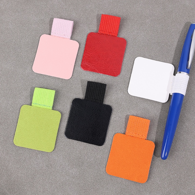 1 Pc Adjustable Elastic Loop Pen Clip PU Leather Pen Holder Self ...