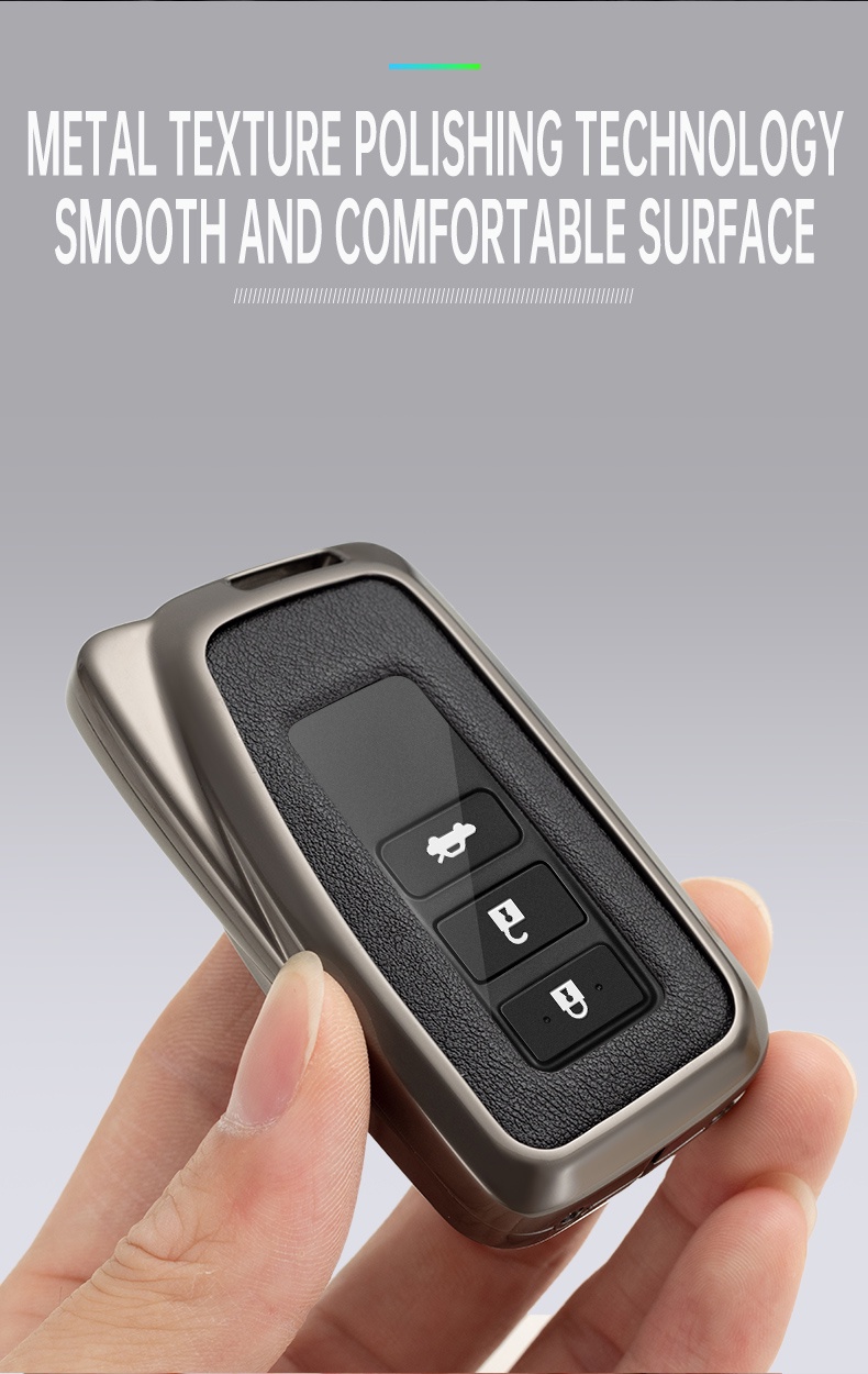 2 3 4 Buttons Zinc Alloy+Leather Car Key Case Cover for Lexus NX ES GS ...