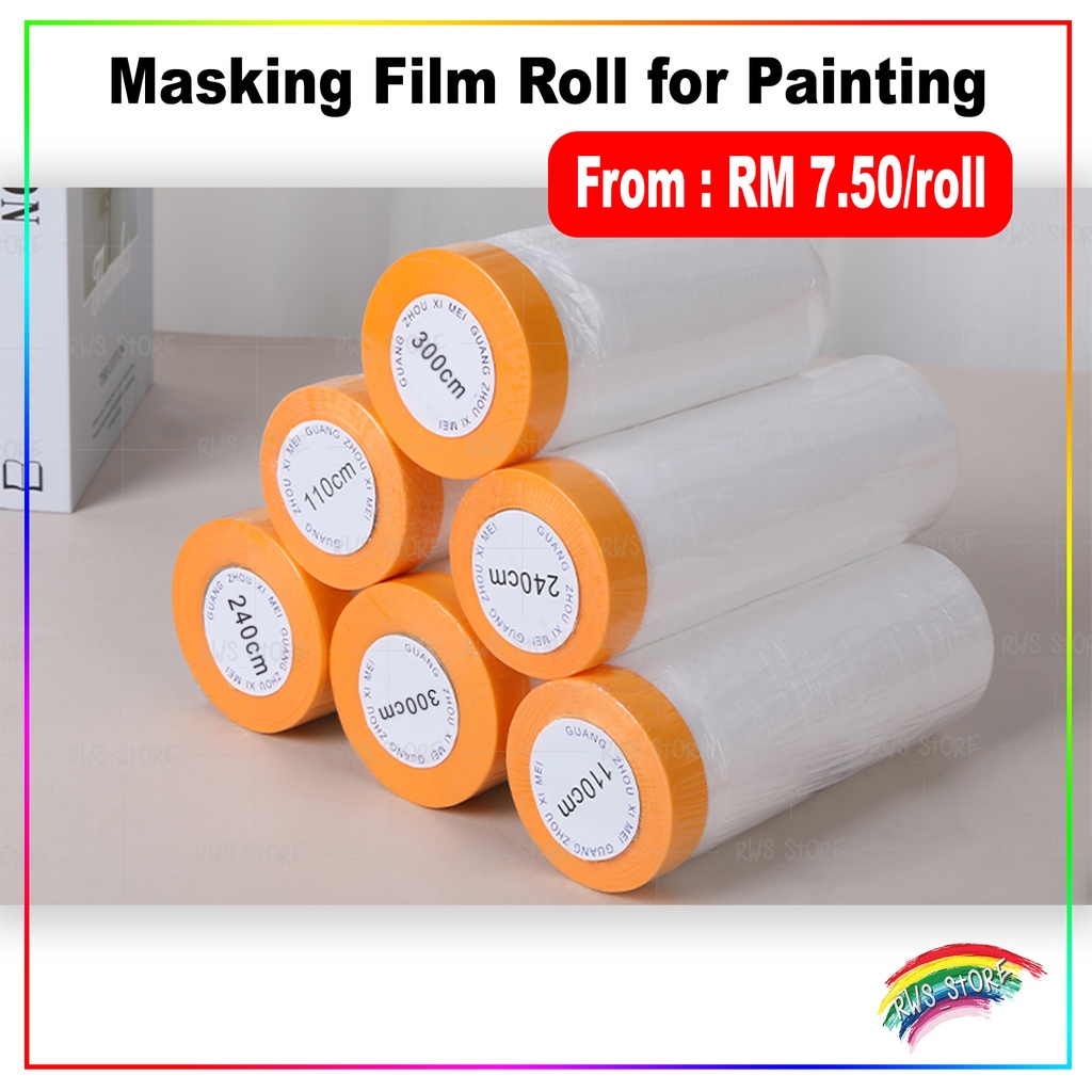 Masking Film Roll For Painting 油漆防尘保护膜 Gulungan Filem untuk Cat ...