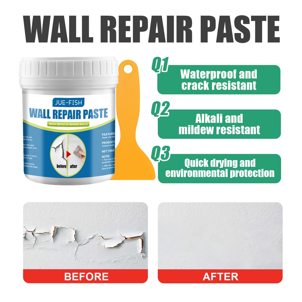 Chibel 100g Wall Repair Paste Wall Mending Agent Cream Drywall Repair ...