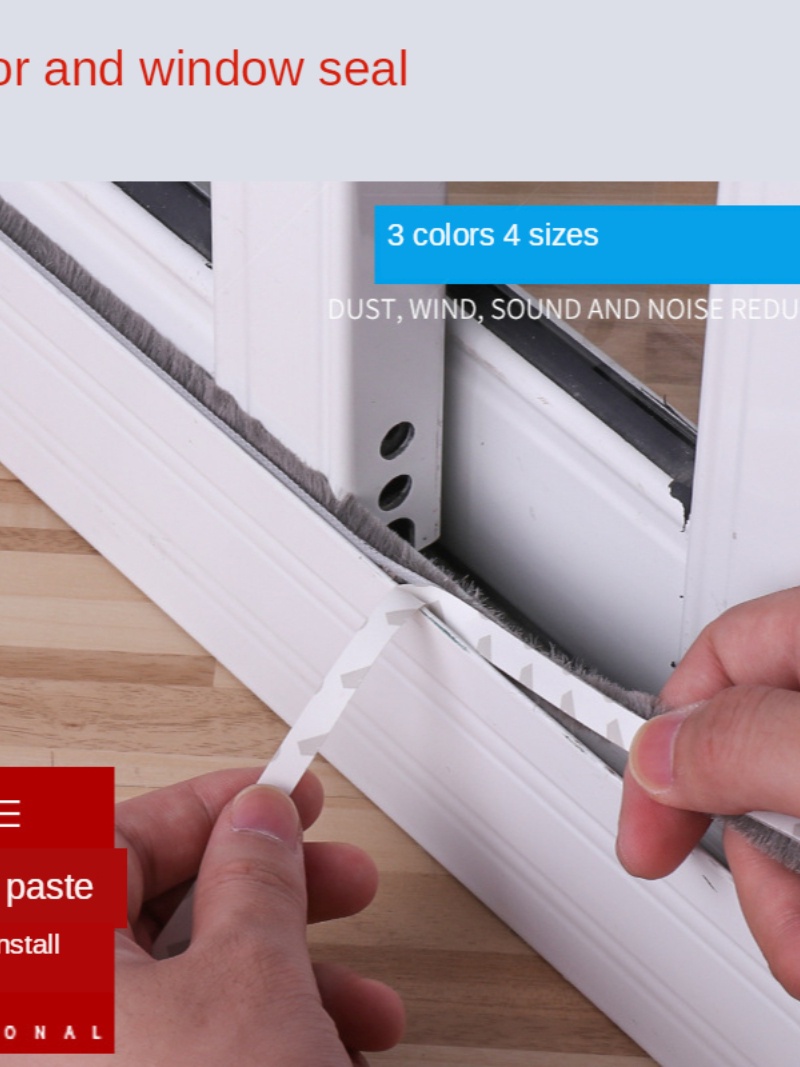 10m Adhesive Felt Draught Excluder Wool Pile Weatherstrip Sliding Door ...