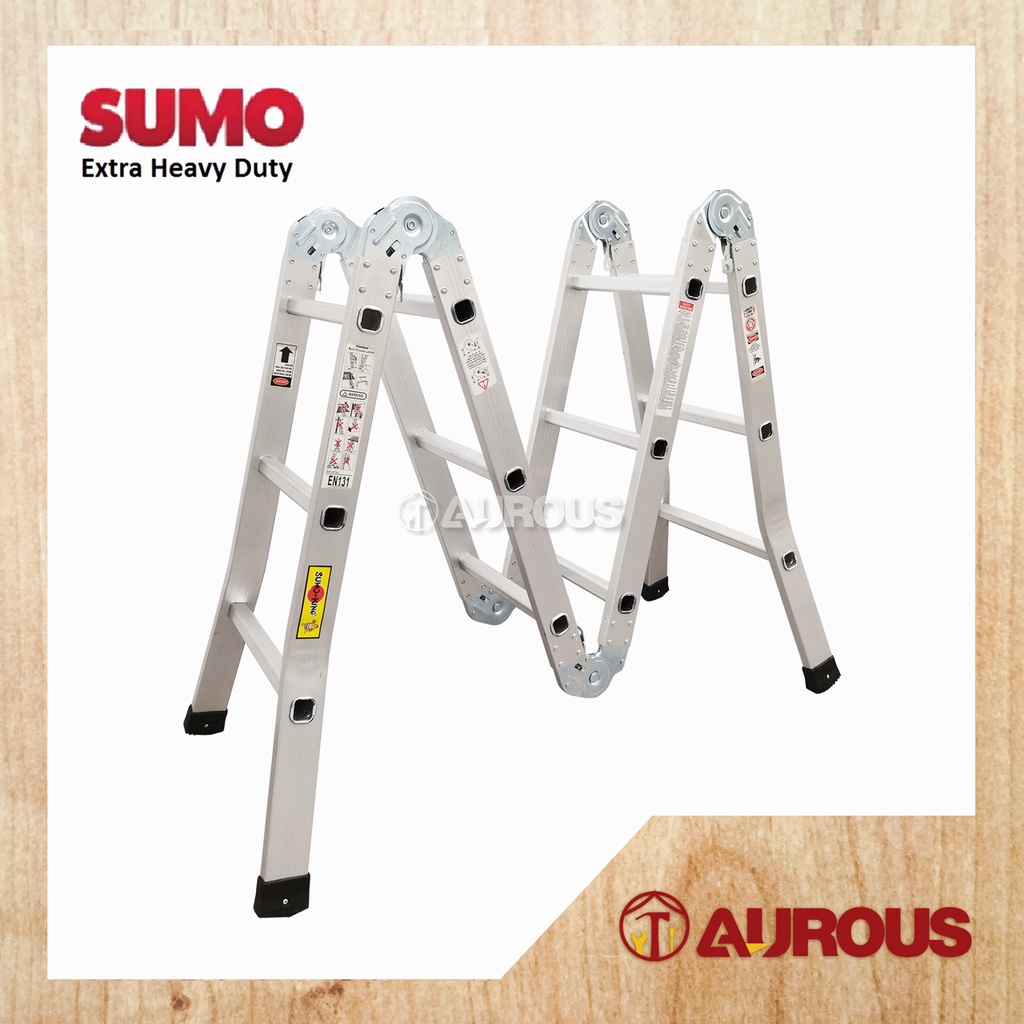 SUMO KING HEAVY DUTY SOLID ALUMINIUM FOLDABLE MULTI PURPOSE LADDER MP ...