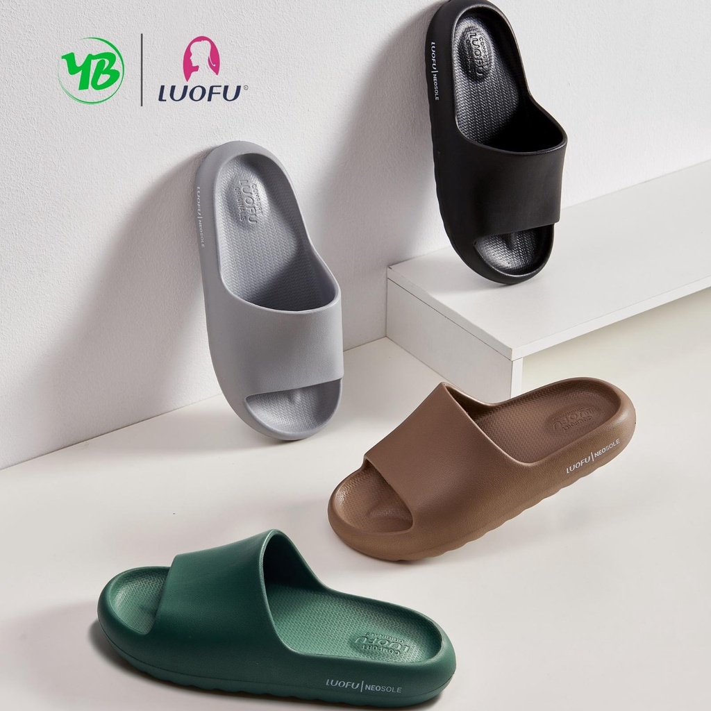 LUOFU Men Thick Soft Slippers Slides E6224-E01 | Shopee Malaysia
