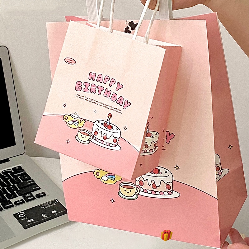 Ins Gift Bag Portable Birthday Cake Paper Bags Student Candy Handbag ...