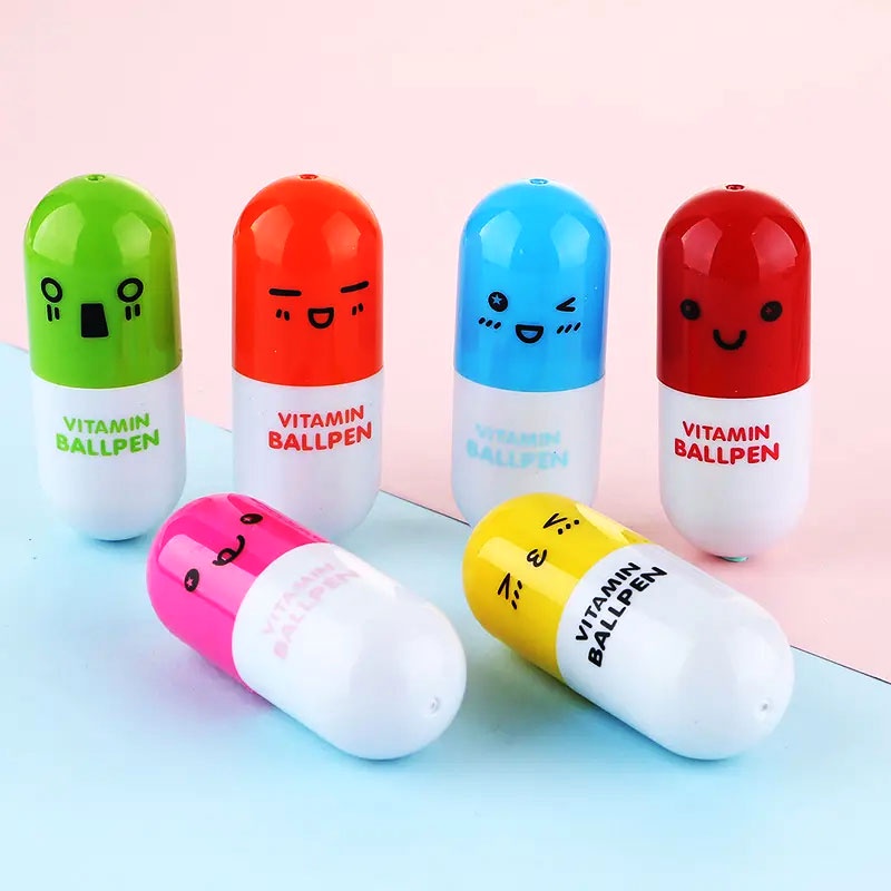 Mini Vitamin Ball Pen Portable Cute Capsule Pill Ballpoint Pens ...