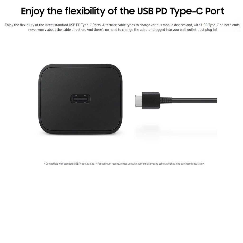 Samsung 15W Fast Charge (USB-C) Travel Charger without Cable (Black ...