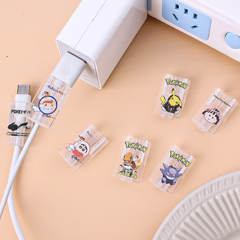[ Featured ] USB Cable Protector Cartoon Transparent TPU Cable Biter ...