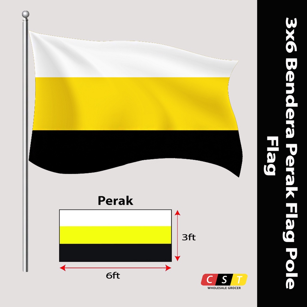 3x6 Bendera Perak Flag Pole Flag | Shopee Malaysia