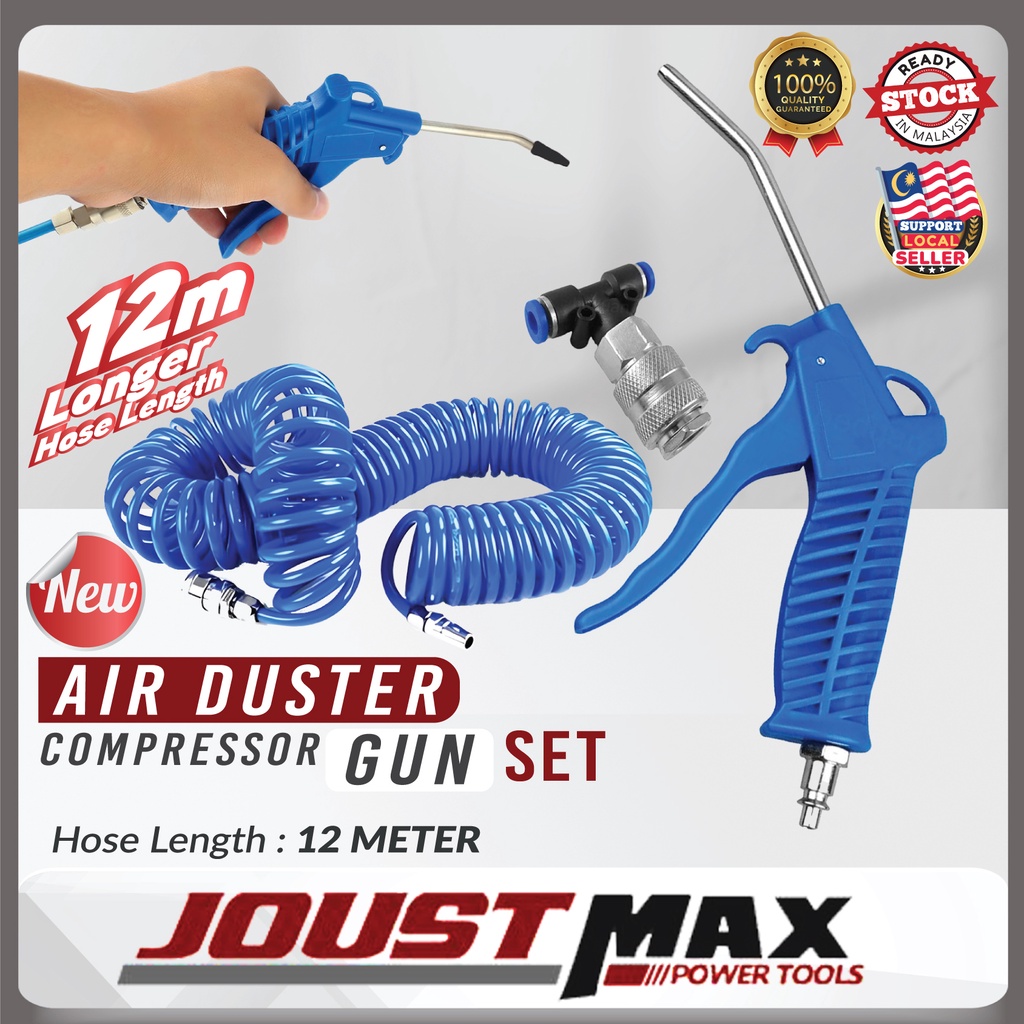 Air Duster Spray Blow Compressor Gun Set with 12 Meter Pneumatic PU ...