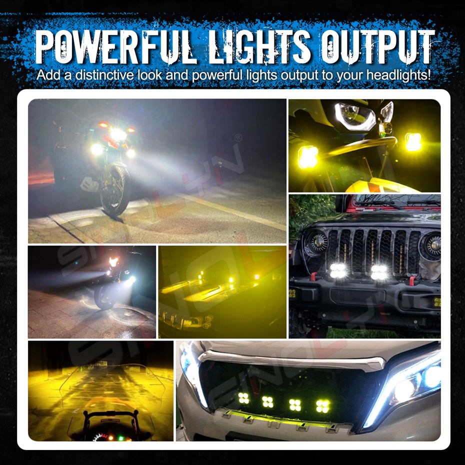 12 LED Sport Light Motorcycle Headlight Combo Beam LED Spotlight Fog ...