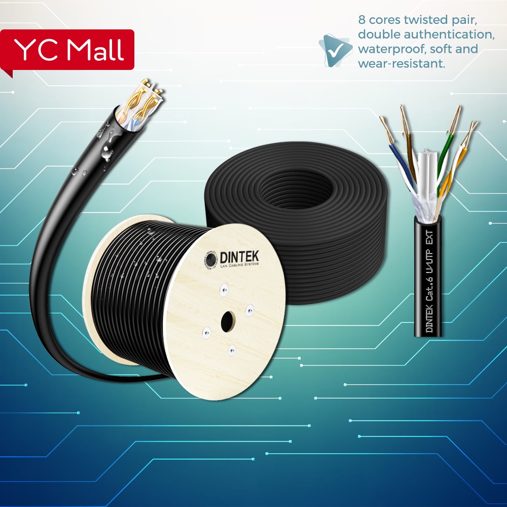 Dintek PowerMAX 4P Cat.6 U/UTP 23AWG PE Gel Filled Cable | Shopee Malaysia