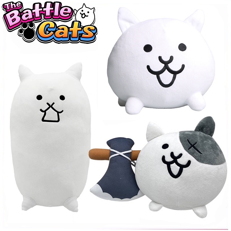 The Battle Cats Plush Toy White Neko Cat Soft Toy Cartoon Anime Figure ...