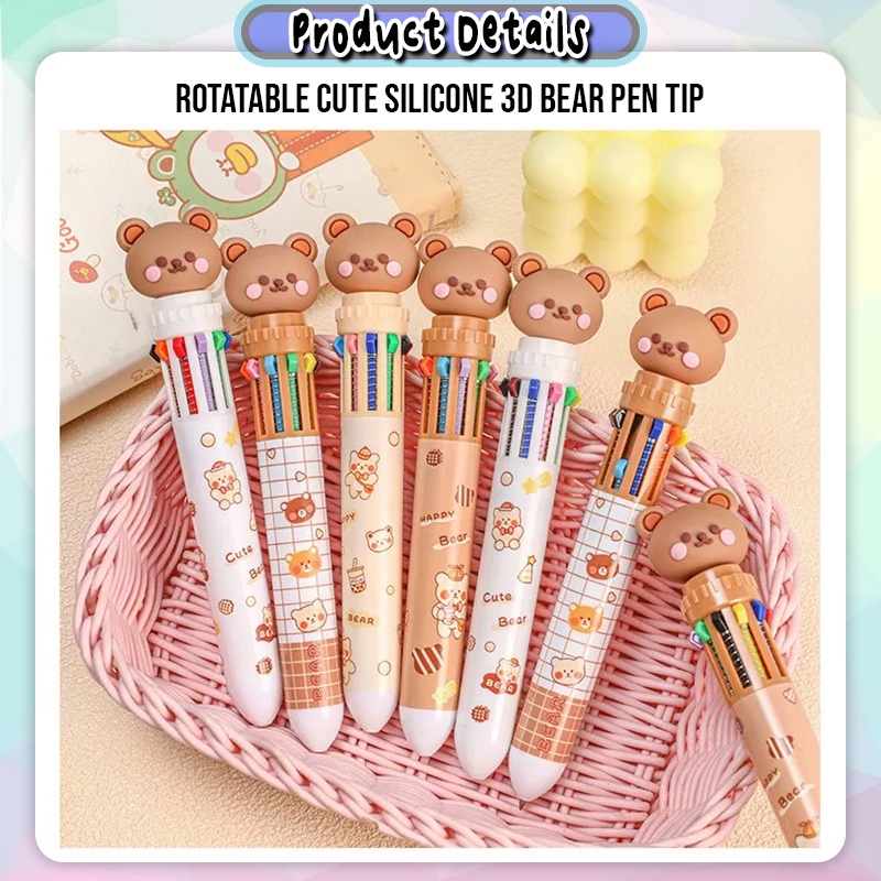 [Little B House] Cute Bear 10 Colors Ballpoint Pen Ball Pens Kids ...