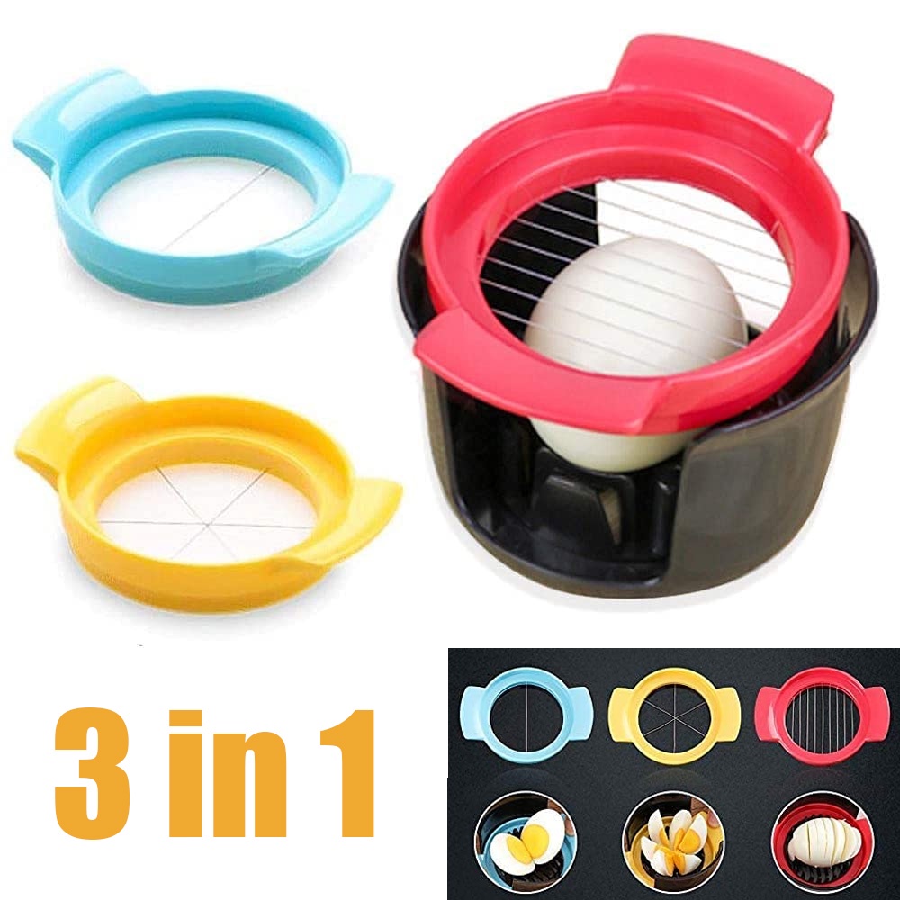 Creative 3 In 1 Egg Slicer Boiled Eggs Cutter Strawberry Sausage Fruit ...