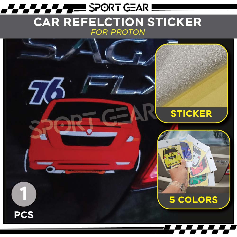 Car Proton Rear Reflector Sticker 5 Colors Green White Yellow Red Blue ...