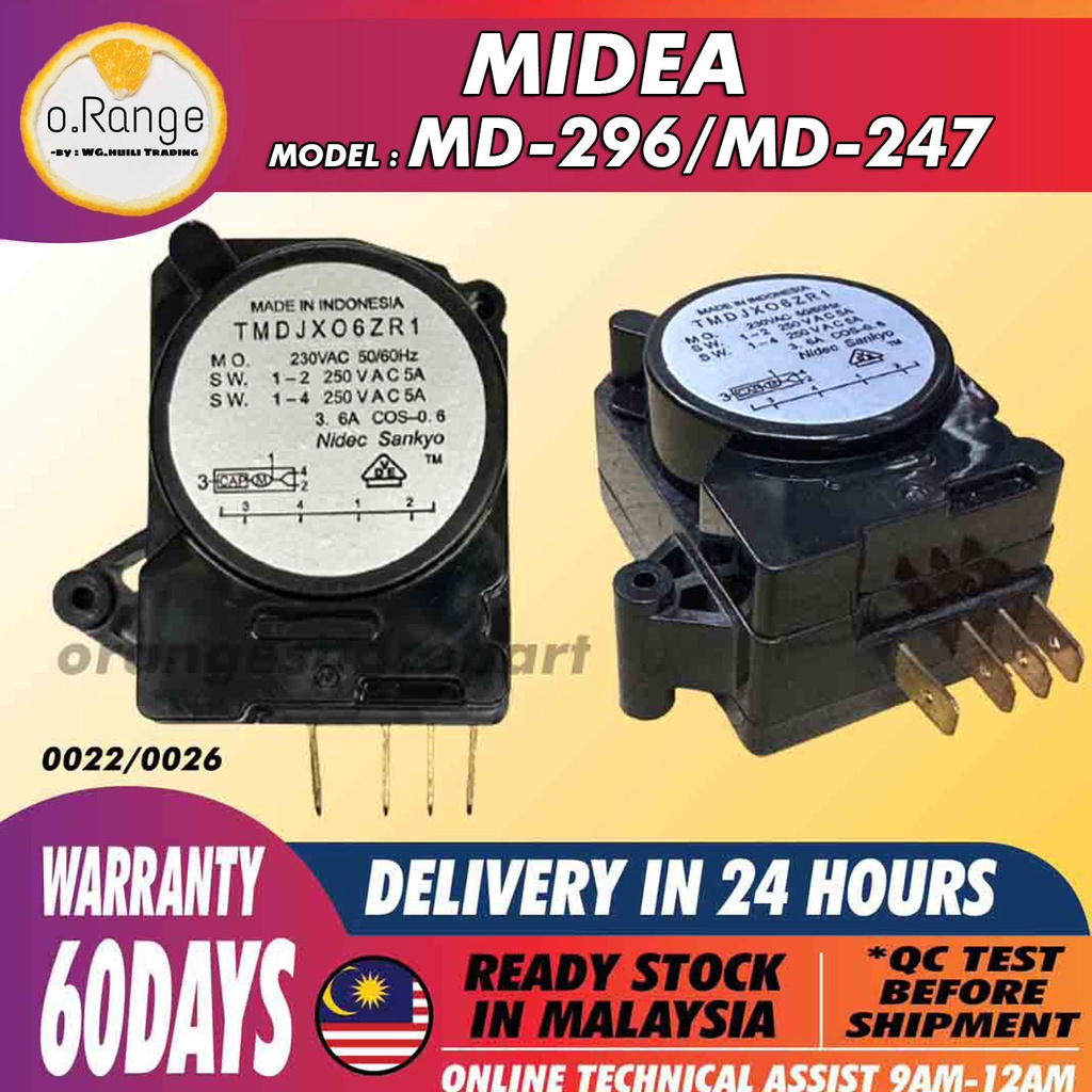 MD-296/MD-247 MIDEA REFRIGERATOR DEFROST TIMER REFRIGERATOR TIMER ...