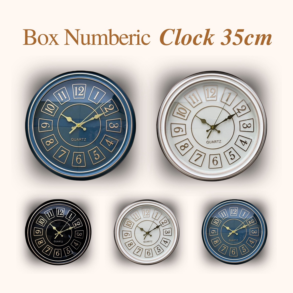 Romantika 35cm Box Numberic Colour Clock Analog Wall Clock Plain Colour ...