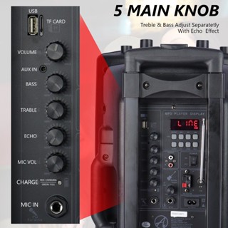 AmpAudio 12/15 Inch Portable Bluetooth Portable Speaker with Echo ...