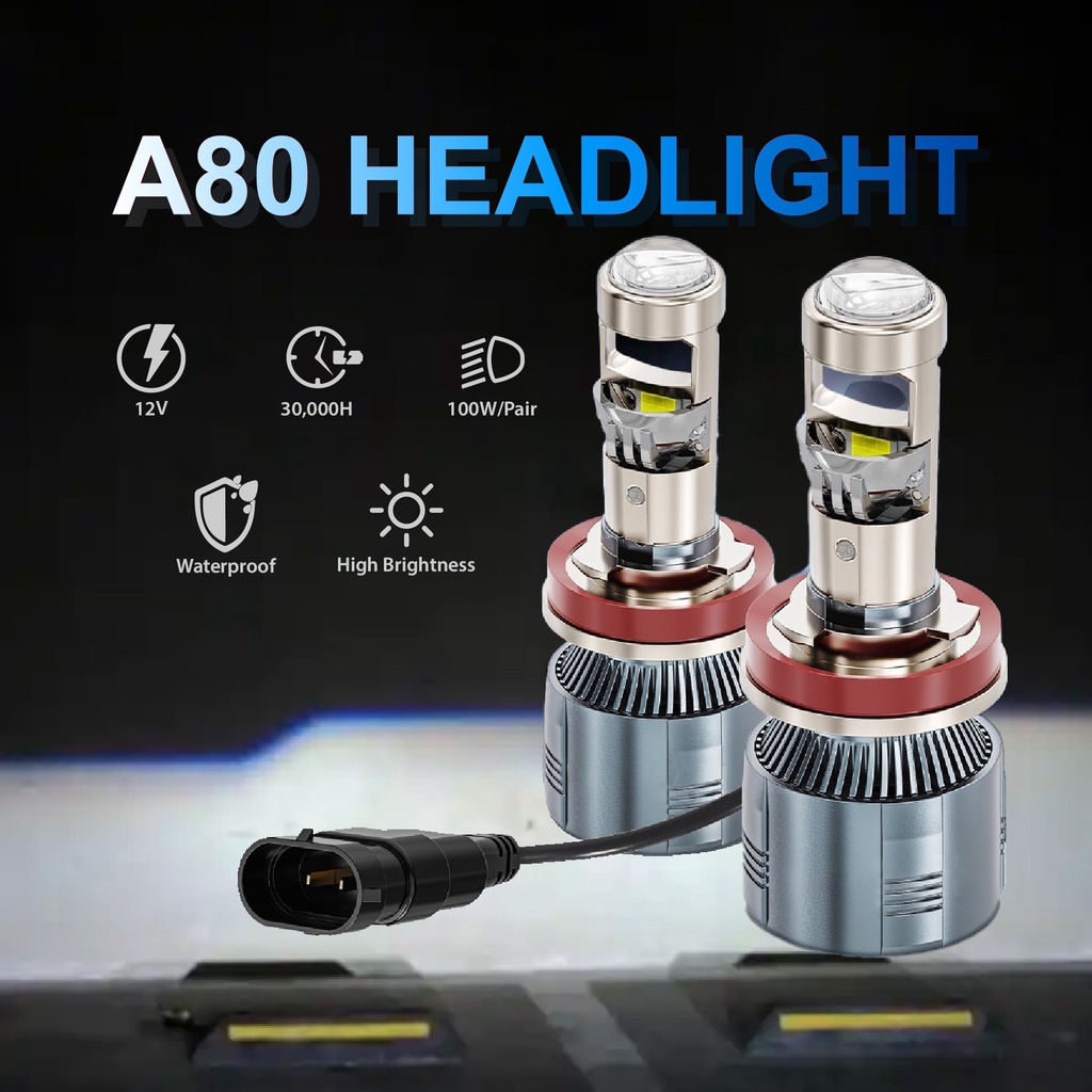 *1 Year Warranty* 2PCS 100W Car LED Projector Canbus Headlight H4 H7 H8/H11 HB3 HB4 9005 9006 ...