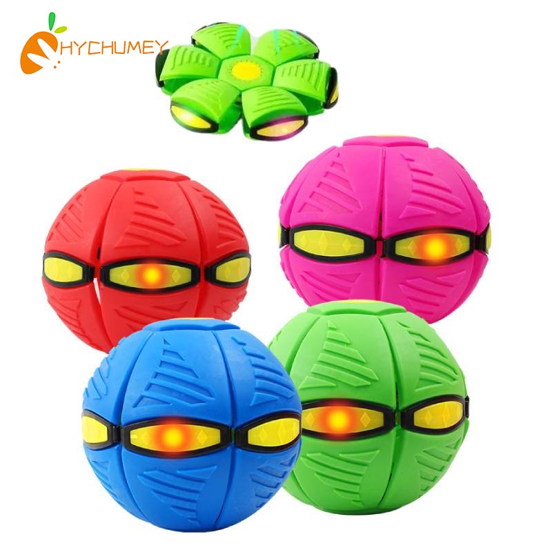 LED Flying UFO Flat Throw Disc Ball With LED Light Toy Kid Outdoor ...
