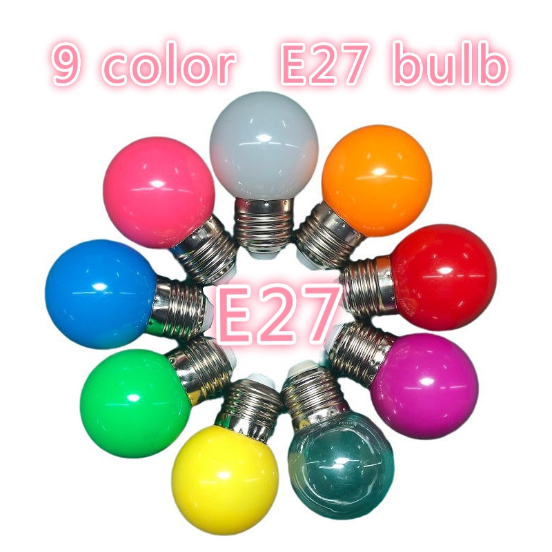 3W Light Mini Color Bulb Mentol Berwarna E27 Mentol Raya Warna Warni ...
