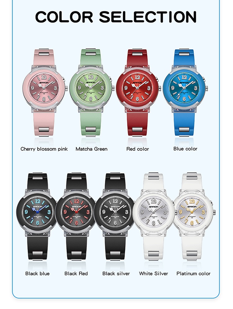 SANDA Youth and Children's Simple Solid Flash Watch Sport Quartz Watch ...
