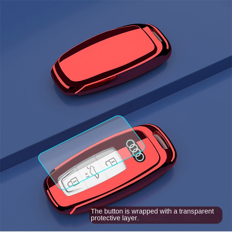 TPU Car Remote Key Case Cover Shell Fob For Audi A6L A6 A7 A8 Q7 Q8 E-Tron 2018-2022 A3 S3 S6 ...