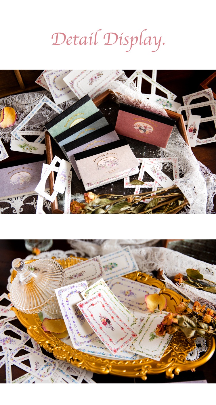ENWEI 30 Pcs [Garden Romance Series] Aesthetics Flower Journal Sticky ...