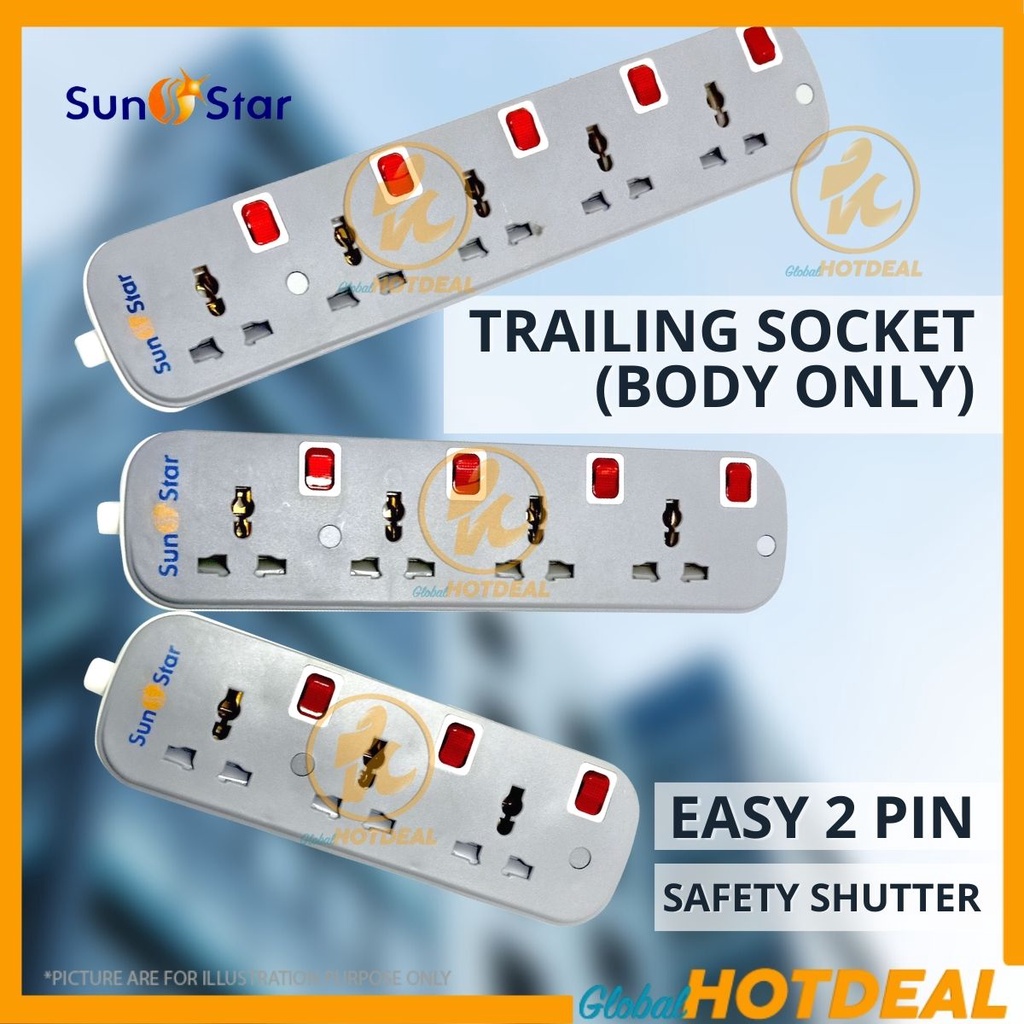 Socket Body Only 3 4 5 Way Trailing Extension Socket Extension Trailing Socket Only Diy