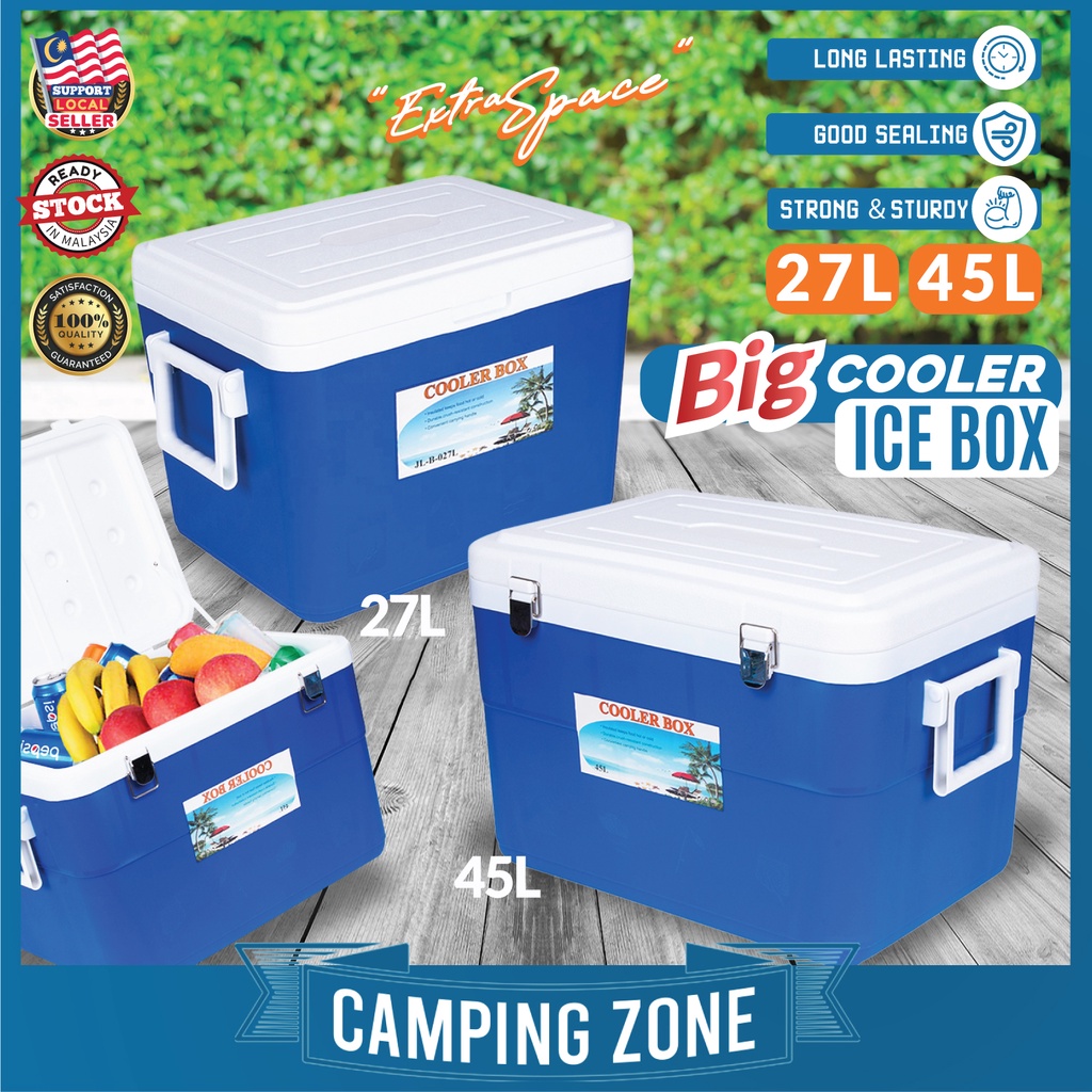 27L 45L Big Cooler Ice Box Heavy Duty Storage Portable Cold Box Icebox ...