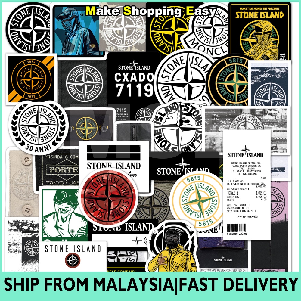 MSE 36pcs Stone Island Logo Waterproof Skateboard Laptop Luggage Car ...