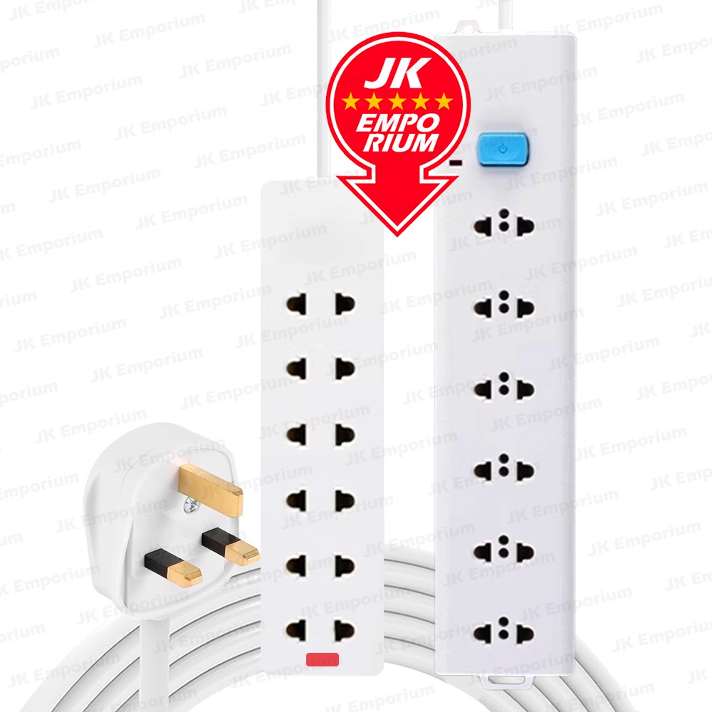 6 Gang 2 Pin Indoor Power Extension Plug Aquarium Point Fish Tank ...