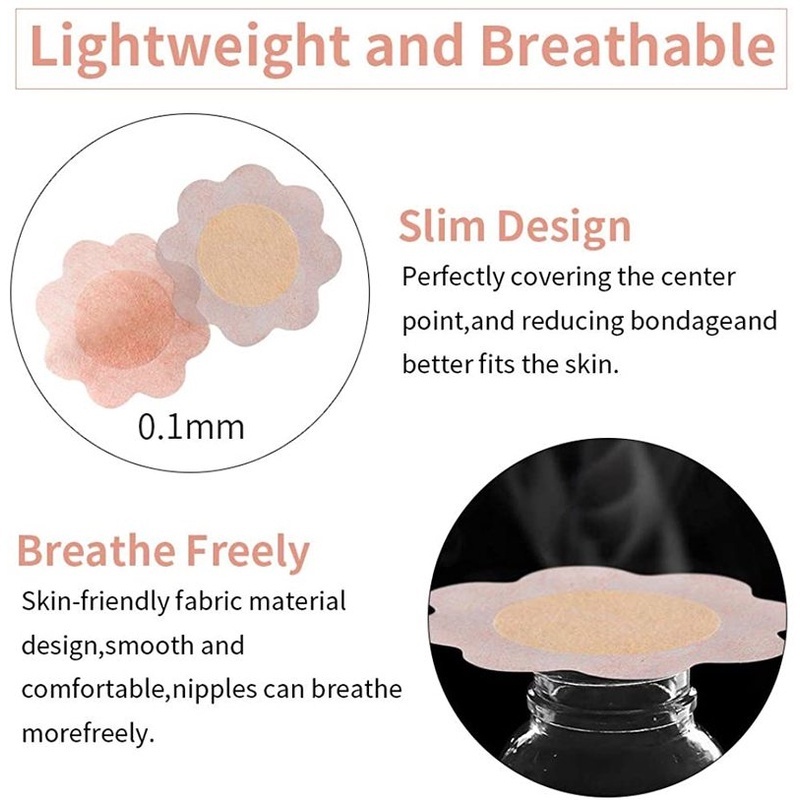 10 Pcs Women Nipple Stickers Invisible Breast Nipple Tape Disposable ...