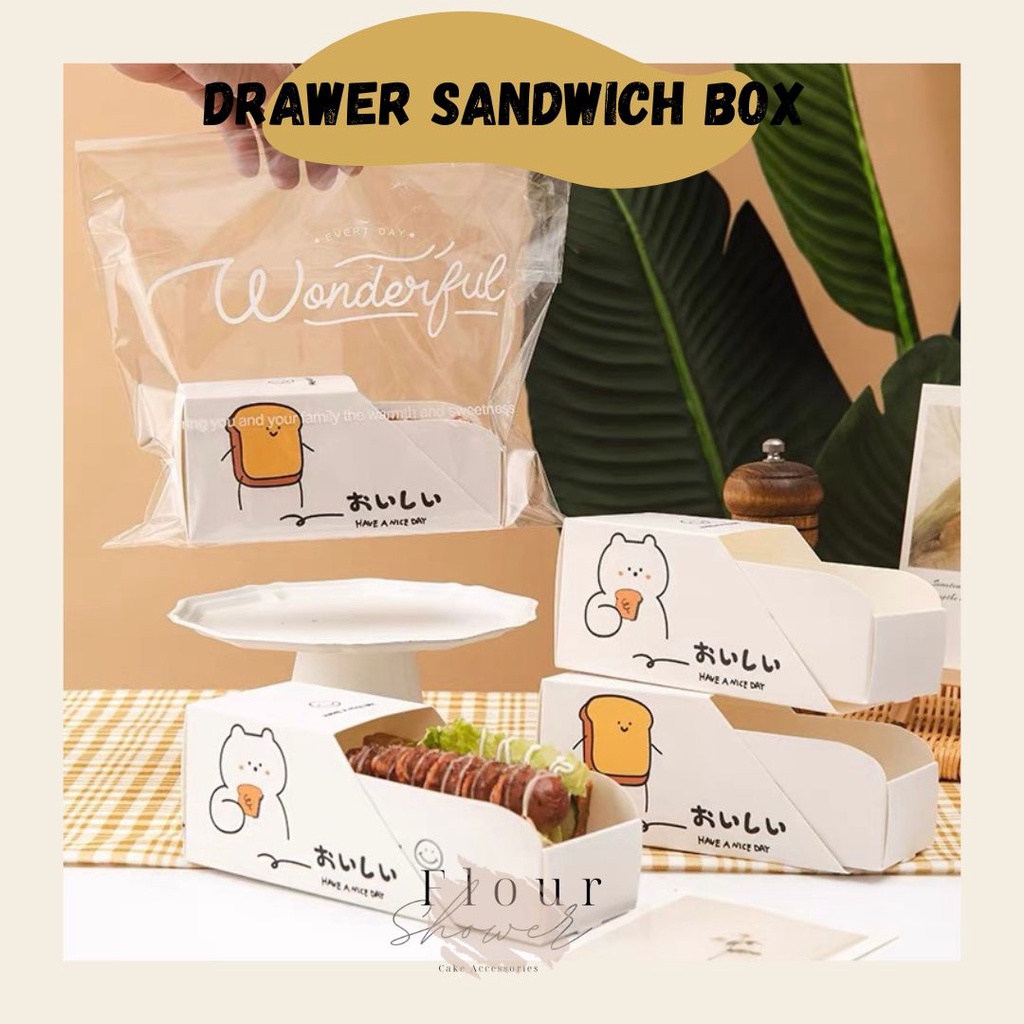 Drawer Sandwich Box Kotak Sandwich | Toast Box Snack Egg Waffle ...