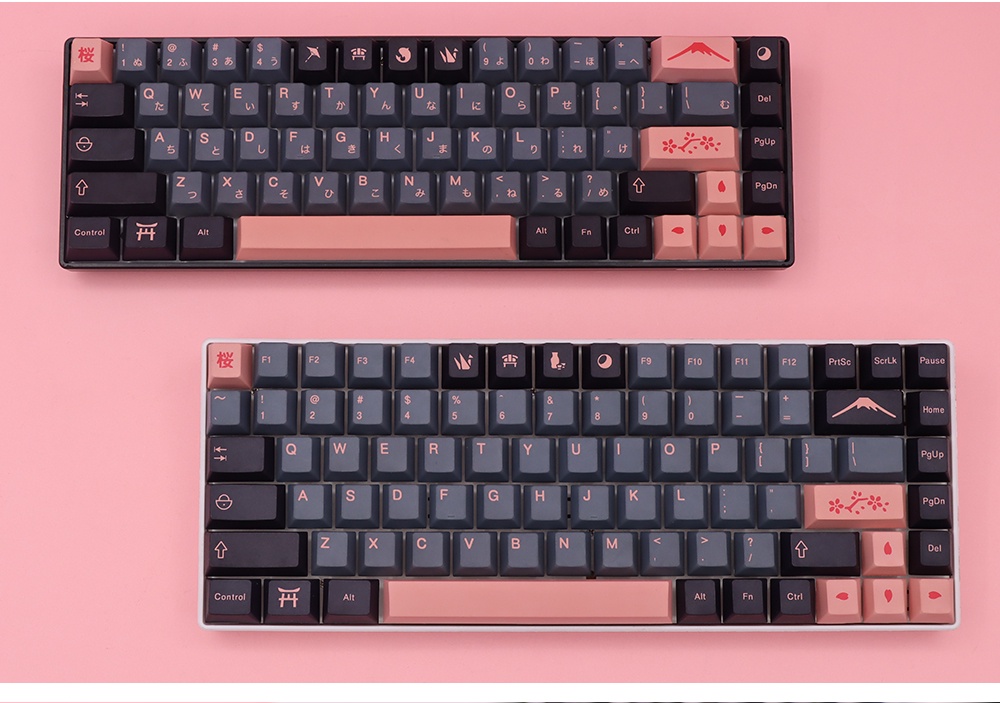 PBT 5-side dye-sub Night Sakura Cherry Profile PBT English/Japanese ...