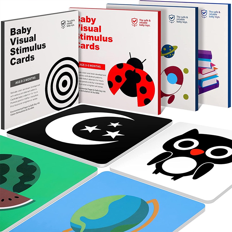 0 - 36 Months Montessori Baby Flash Card Dual Sided Picture Infants ...