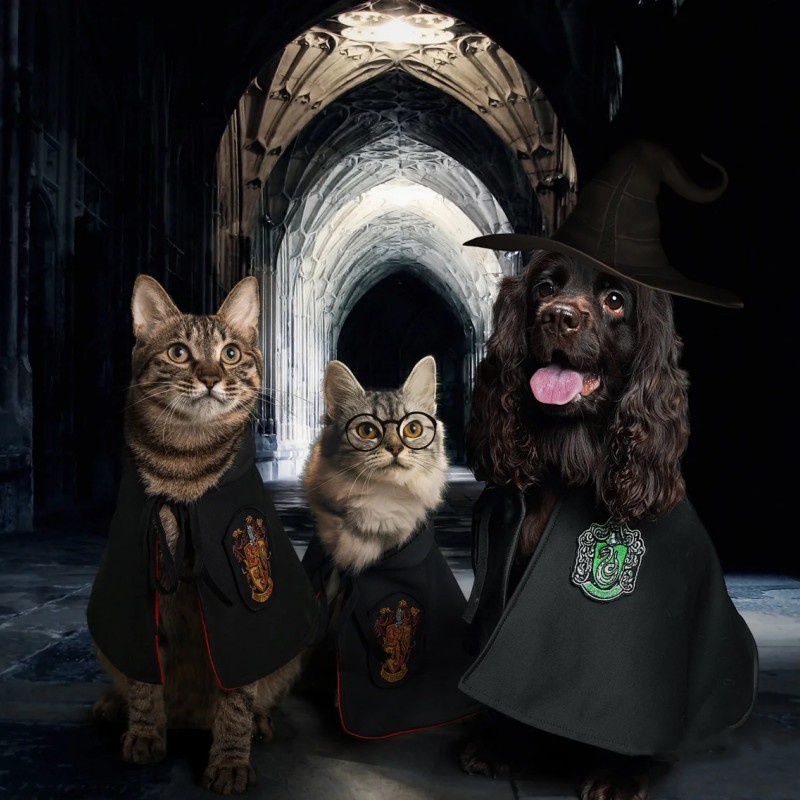 【MsTang】Magic School Role Play Cat Dog Cloak Pet Halloween Costume ...